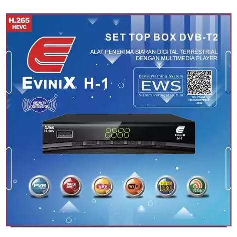 Jual Set Top Box STB DVB-T2 / DVB-C STB Merk EVINIX H-1 FREE KABEL HDMI ...