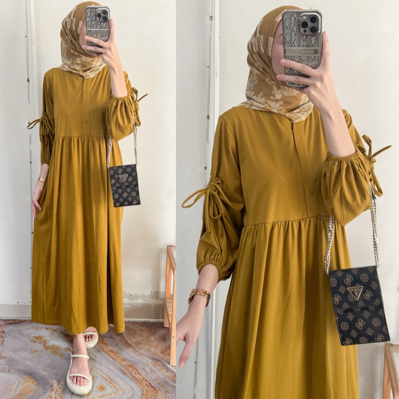 Jual Ghema Midi Dres Kaos Combed Gamis Busui Wanita Kekinian Gamis ...