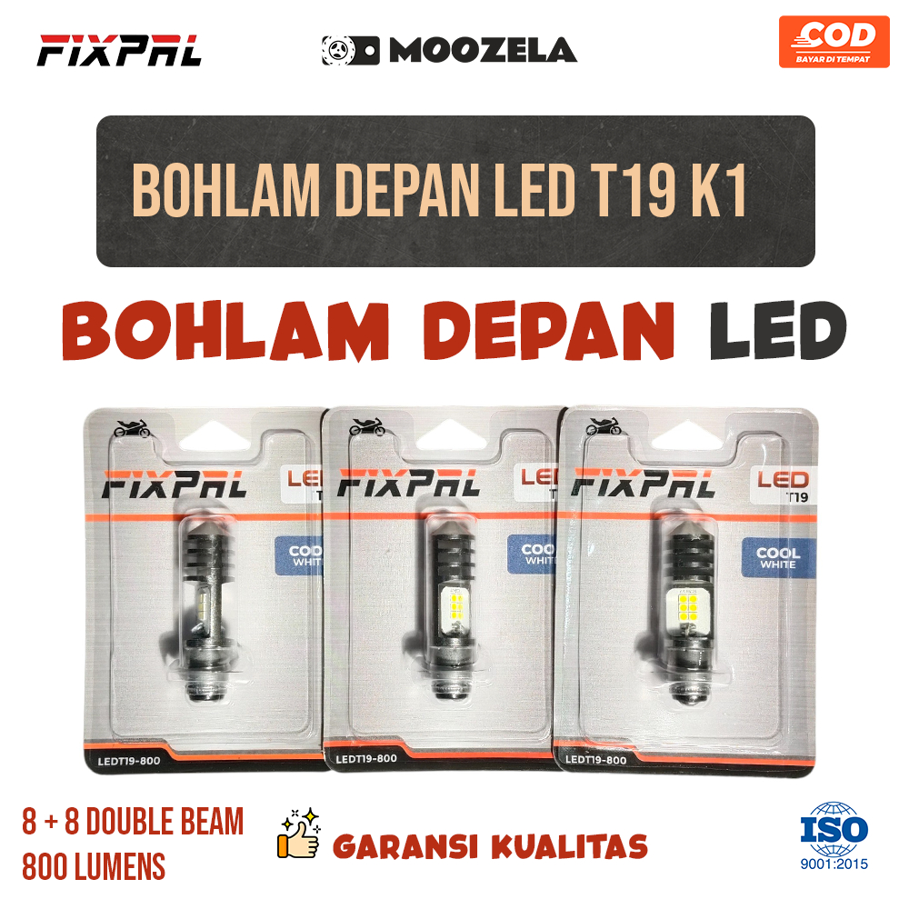Jual FIXPAL BOHLAM LAMPU DEPAN UTAMA MOTOR FIXPAL LED T19 K1 8/8W COOL ...