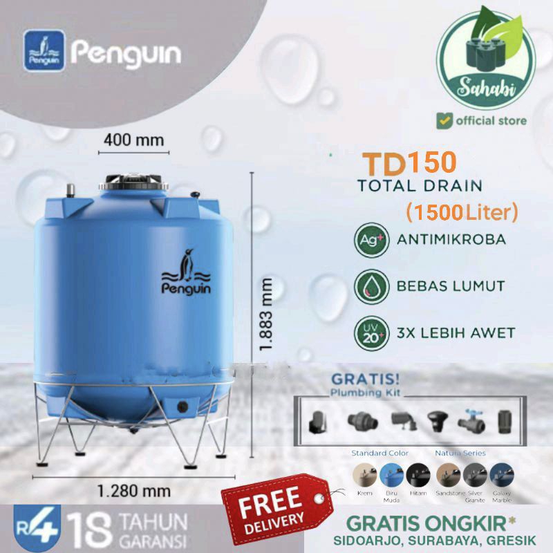 Jual Tandon Air / Tangki Air / Toren Air PENGUIN/PINGUIN TOTAL DRAIN ...
