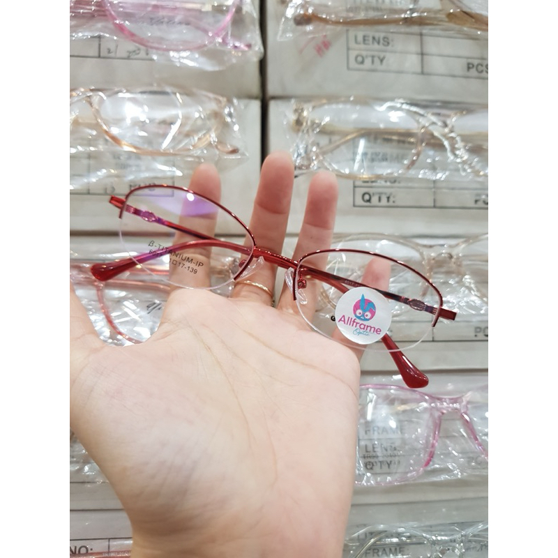 Jual KACAMATA TITANIUM WANITA HALF FRAME KODE 6017 | Shopee Indonesia