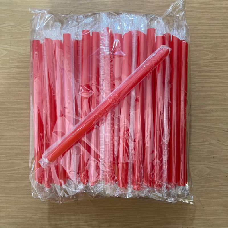 Jual Sedotan Boba Bubble Merah Mixue Diameter 12mm Panjang 20 cm Steril ...