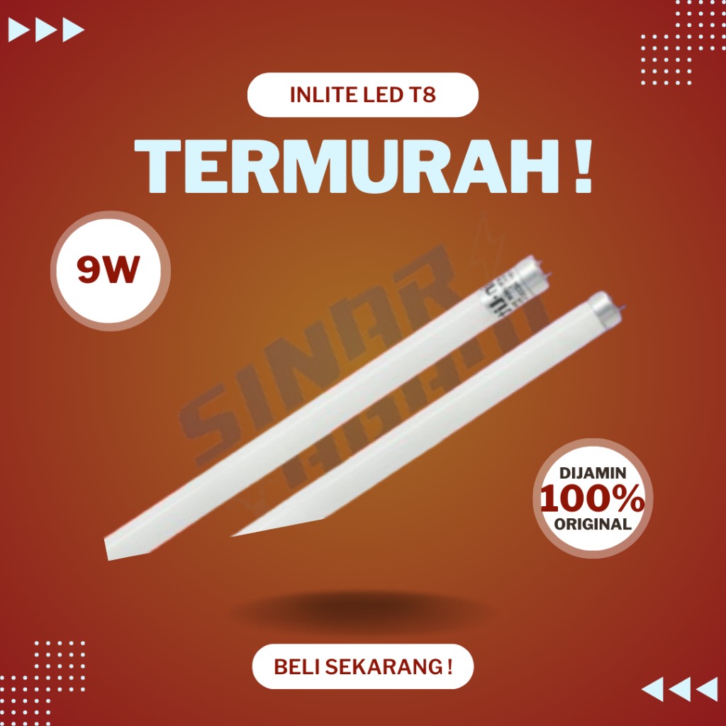 Jual Inlite LED T8 9W 7000K (Putih) | Shopee Indonesia