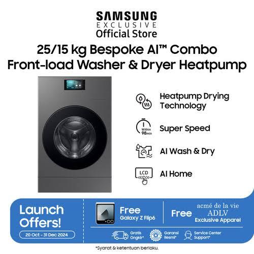 Jual SAMSUNG SMART LAUNDRY with DRYER 25 KG WD25DB8995BZSE WITH DRYER ...