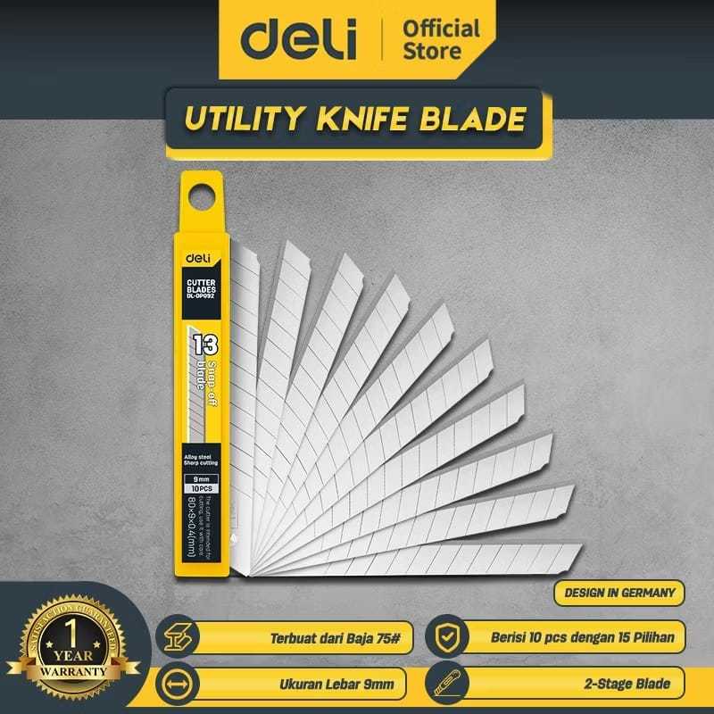 Jual DELI Isi Ulang Cutter 9mm panjang 80mm SK4 10 Pcs Tajam & Anti ...