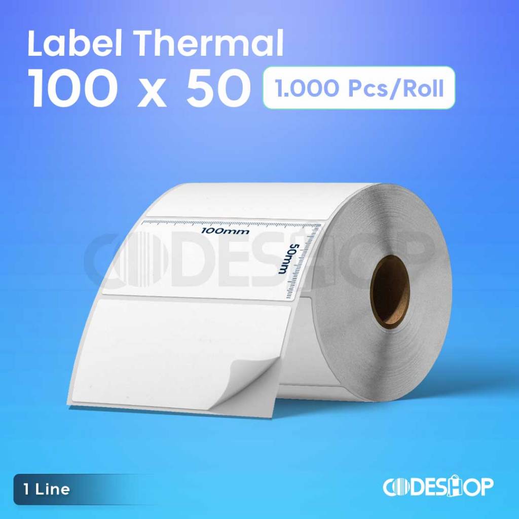 Jual Stiker Label Direct Thermal 100x50 mm 1 Line 1000 Pcs Gap Perforasi | Shopee Indonesia