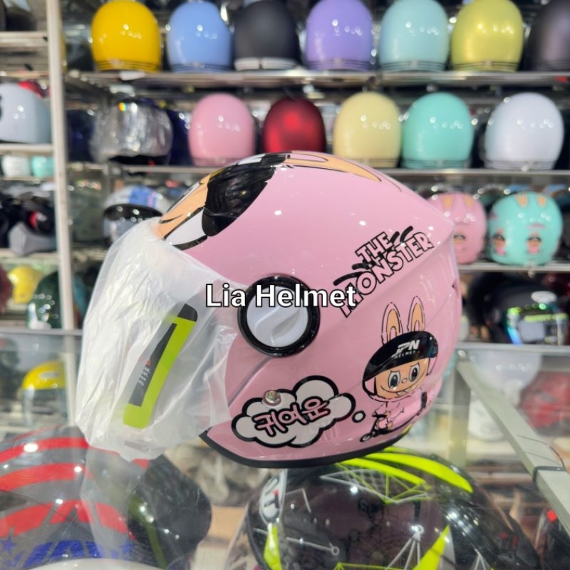 Jual Helm Anak Tanggung JPN Kids Motif Labubu Pink Pastel / JPN Kids ...