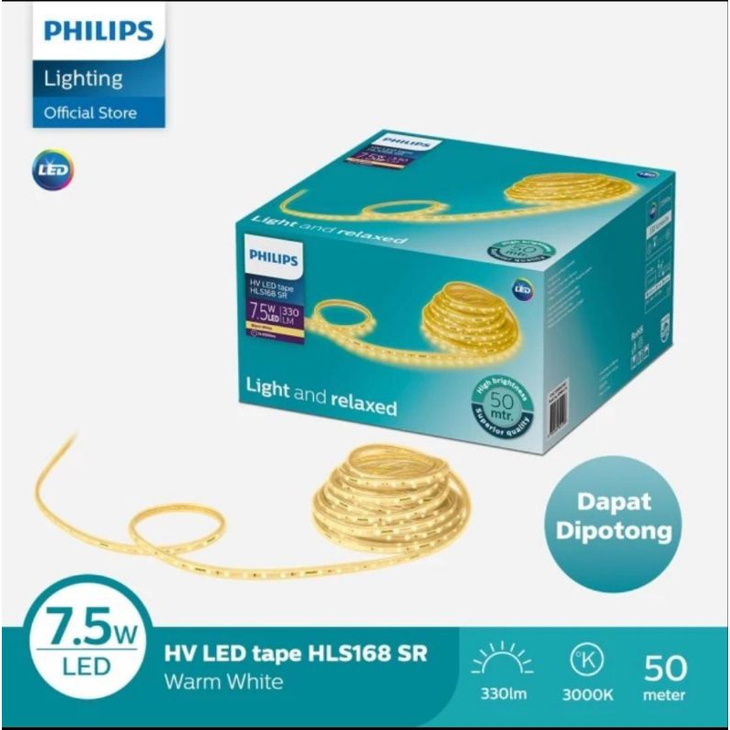 Jual LED Strip PHILIPS HLS 168 HV LEDTAPE 7,5W/m 1 rol 50m Outdoor ...