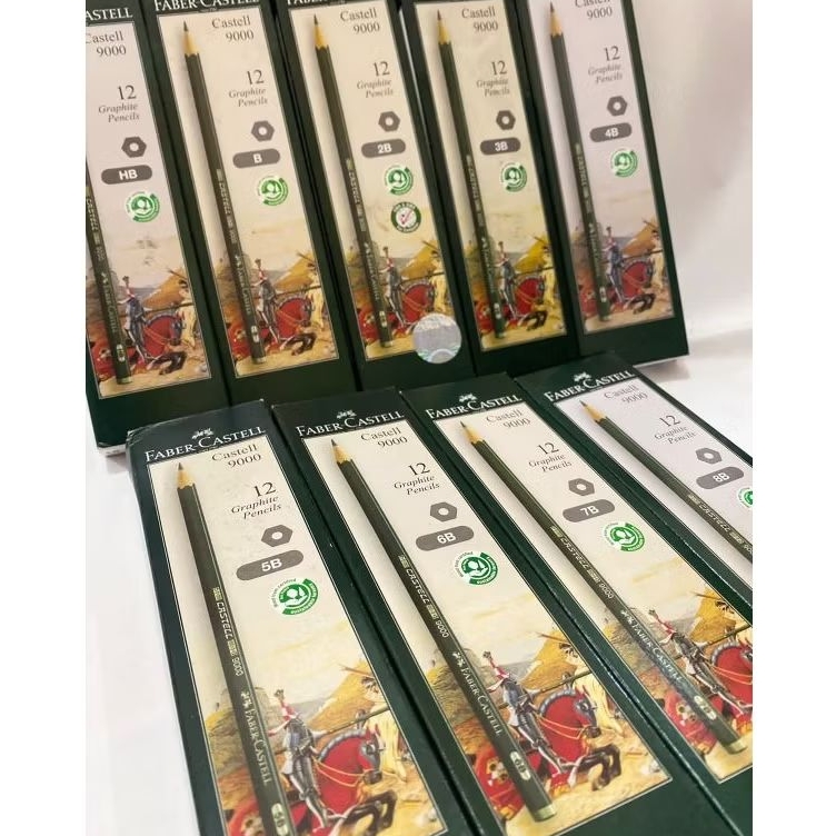 Jual Pensil Faber Castell HB B 2B 3B 4B 5B 6B 7B 8B castell 9000 | Shopee Indonesia