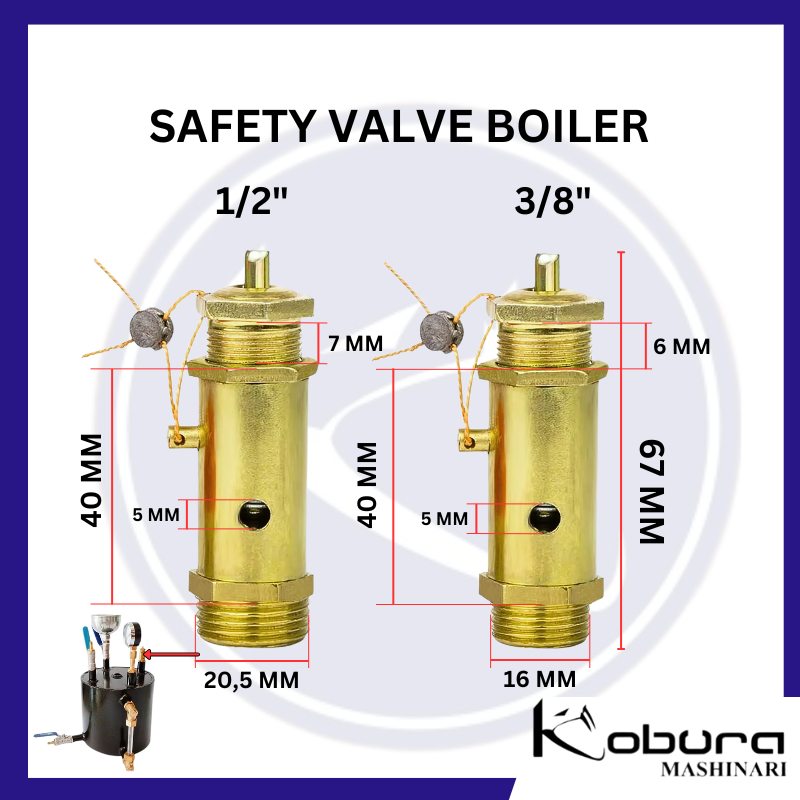 Jual Safety Valve Boiler 3/8" Inch dan 1/2" Inch Mesin Gosokan Setrika ...