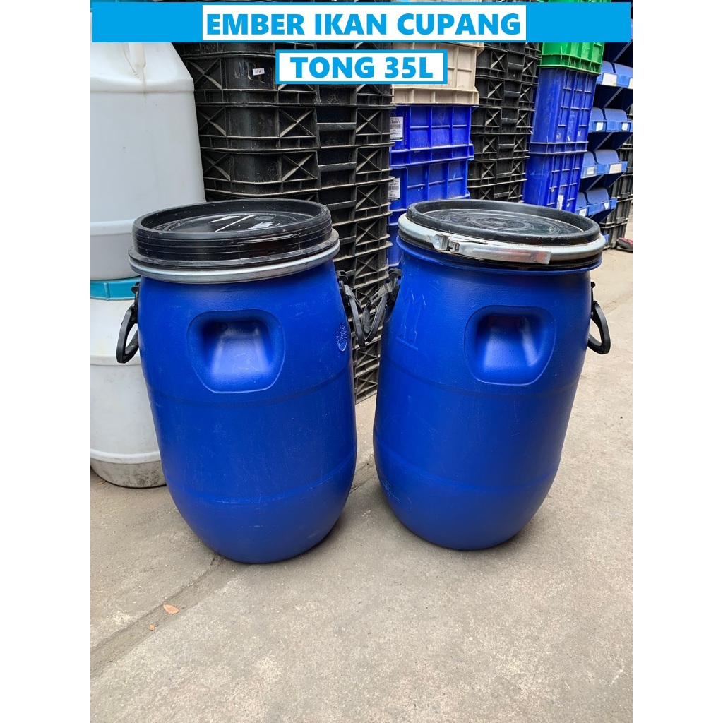 Jual Tong plastik 30 liter HDPE drum plastik 30L tong biru tong sampah ...