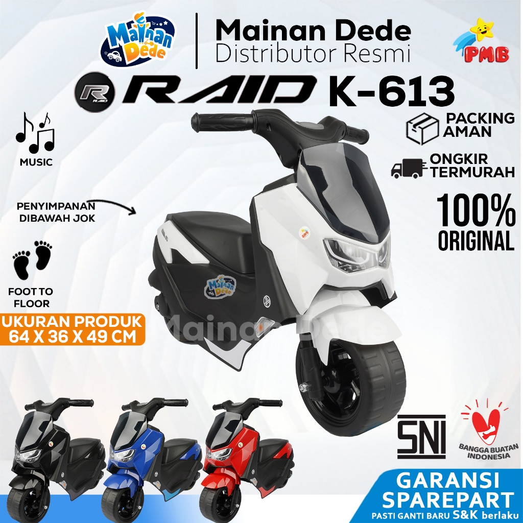Jual Mainan Motor Anak Pmb K613 RAID manual dorong / K613C pakai aki ...