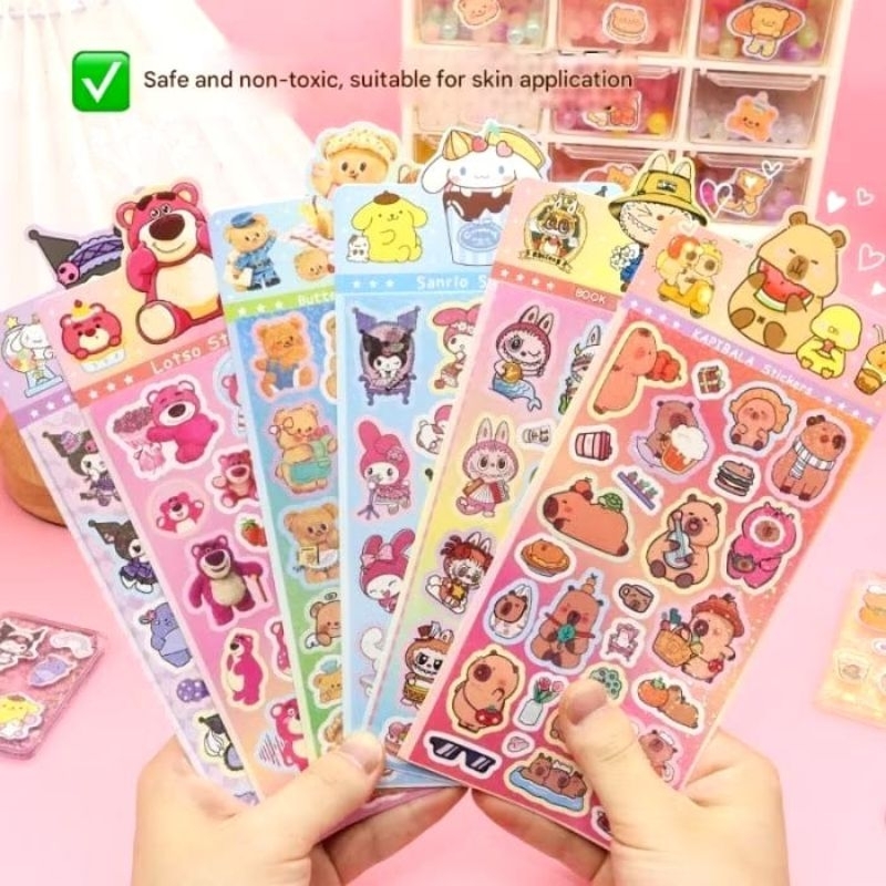 Jual Stiker murah kilat labubu capybara / Sticker Lucu / Sticker murah ...