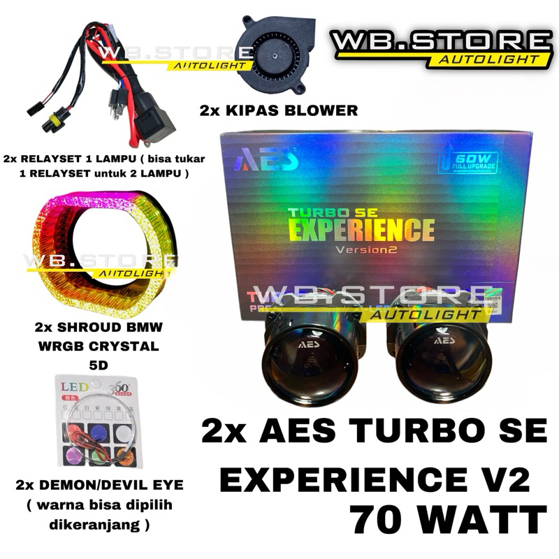 Jual COMBO PAKET HEMAT BILED AES TURBO SE EXPERIENCE 60 WATT ORIGINAL ...