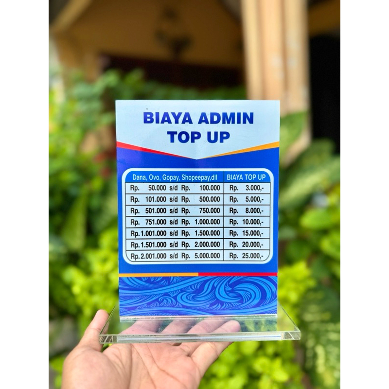 Jual BISA CUSTOM / RUBAH BIAYA ADMIN TOP UP AKRILIK MEJA UKURAN 15x20cm ...