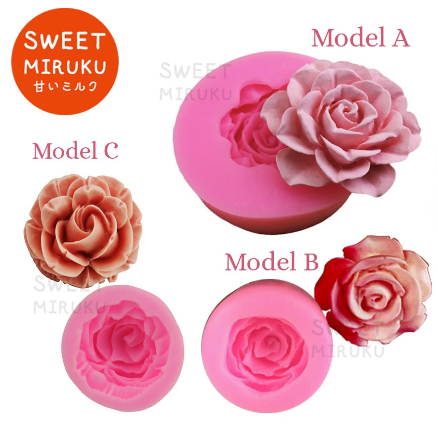 Jual B53 CETAKAN SILIKON 3D BUNGA MAWAR SEGALA MODEL DAN UKURAN BESAR ...