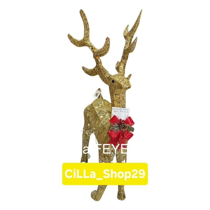 Jual NEW Hiasan Rusa Natal Tanduk Besar Ukuran 80CM, 100CM dan 150CM ...