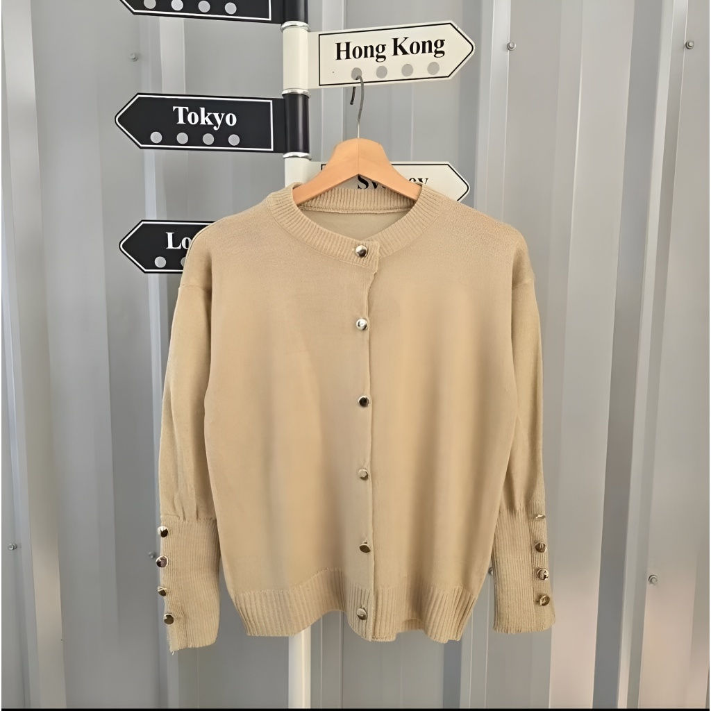 Jual AIRA Rajut Basic Knit Cardigan Rajut Lengan Panjang Wanita Cardy Premium Sweater Rajut ...