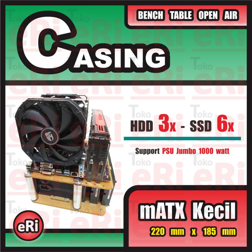Jual mATX KECIL / Casing PC Komputer GAMING OPEN AIR Akrilik Acrylic ...