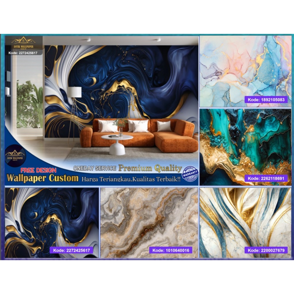 Jual Wallpaper Custom 3D Motif Marmer - Marble - Wallpaper Custom ...