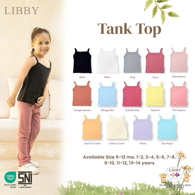 Jual LIBBY BABY TANK TOP ANAK PEREMPUAN USIA 9 BULAN SAMPAI 14 TAHUN ...