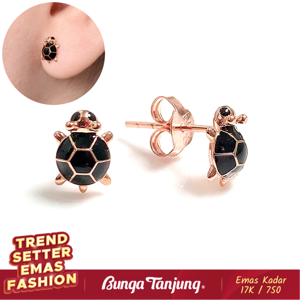 Jual ANTING TINDIK TURTLE THIN - EMAS 17K - BUNGA TANJUNG GOLD | Shopee ...