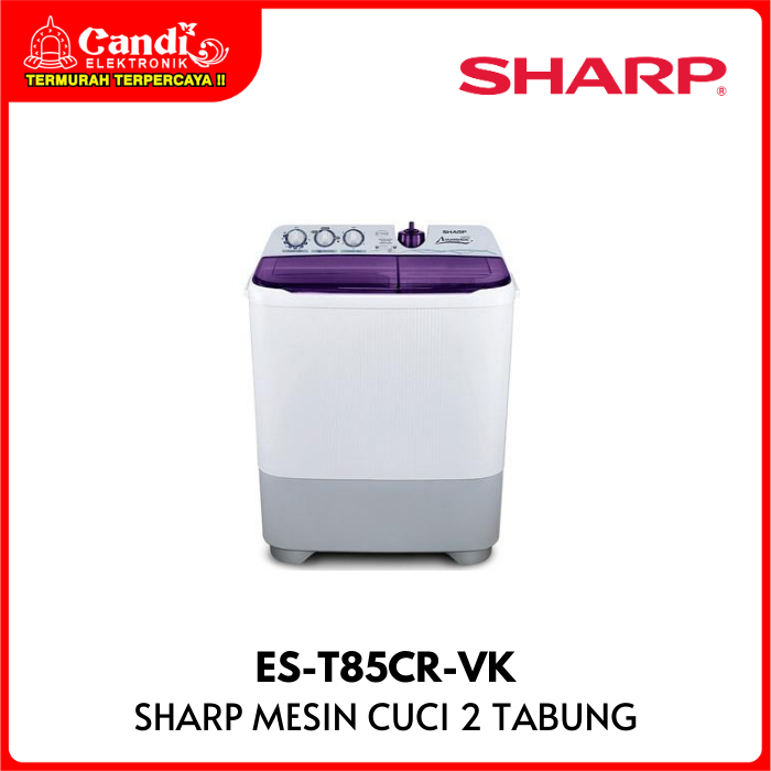 Jual SHARP MESIN CUCI ES-T85CR-VK 8 KG TWIN TUB 2 TABUNG EST85CRVK ES ...