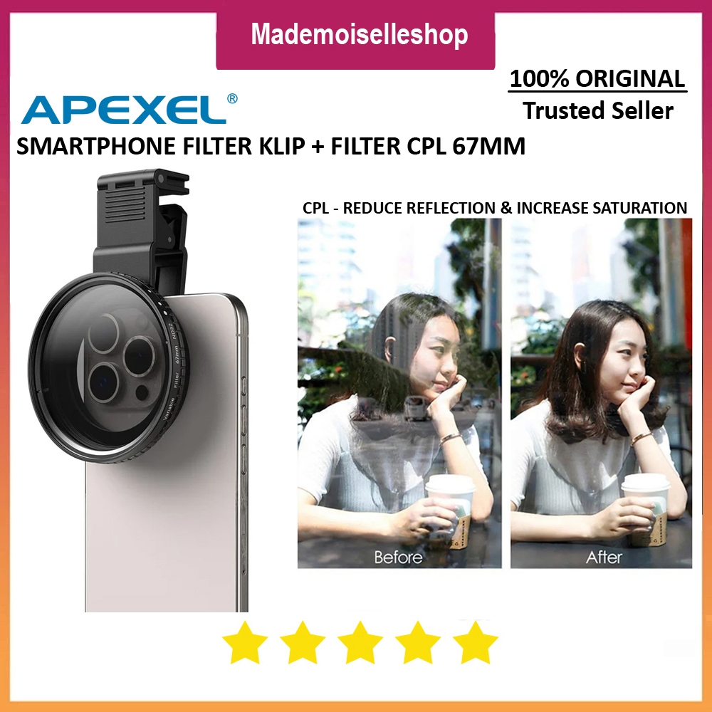 Jual Apexel Filter Kit Smartphone - Klip + Filter CPL 67mm - For IPhone ...