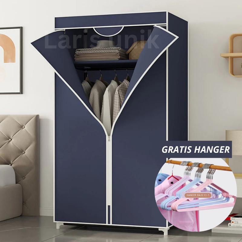 Jual COD Lemari kain portable dengan resleting kokoh Lemari Pakaian ...
