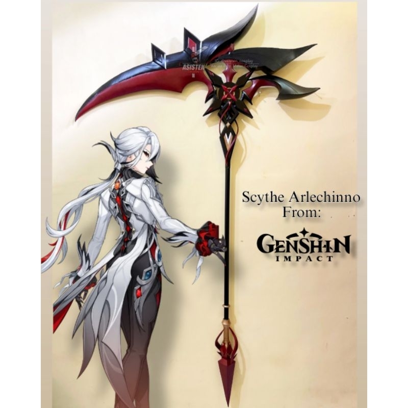 Jual Weapon Cosplay Sabit Arlechinno Scythe Crimson Moon's Semblance ...