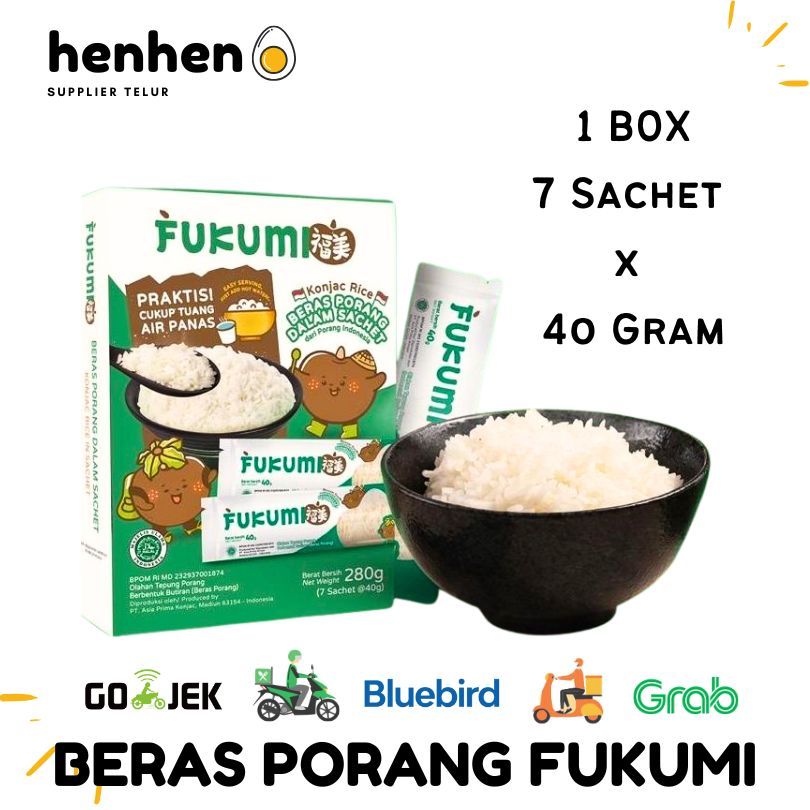 Jual FUKUMI BERAS PORANG KONJAC RICE 1 BOX ISI 7 SACHET x 40 Gr ...