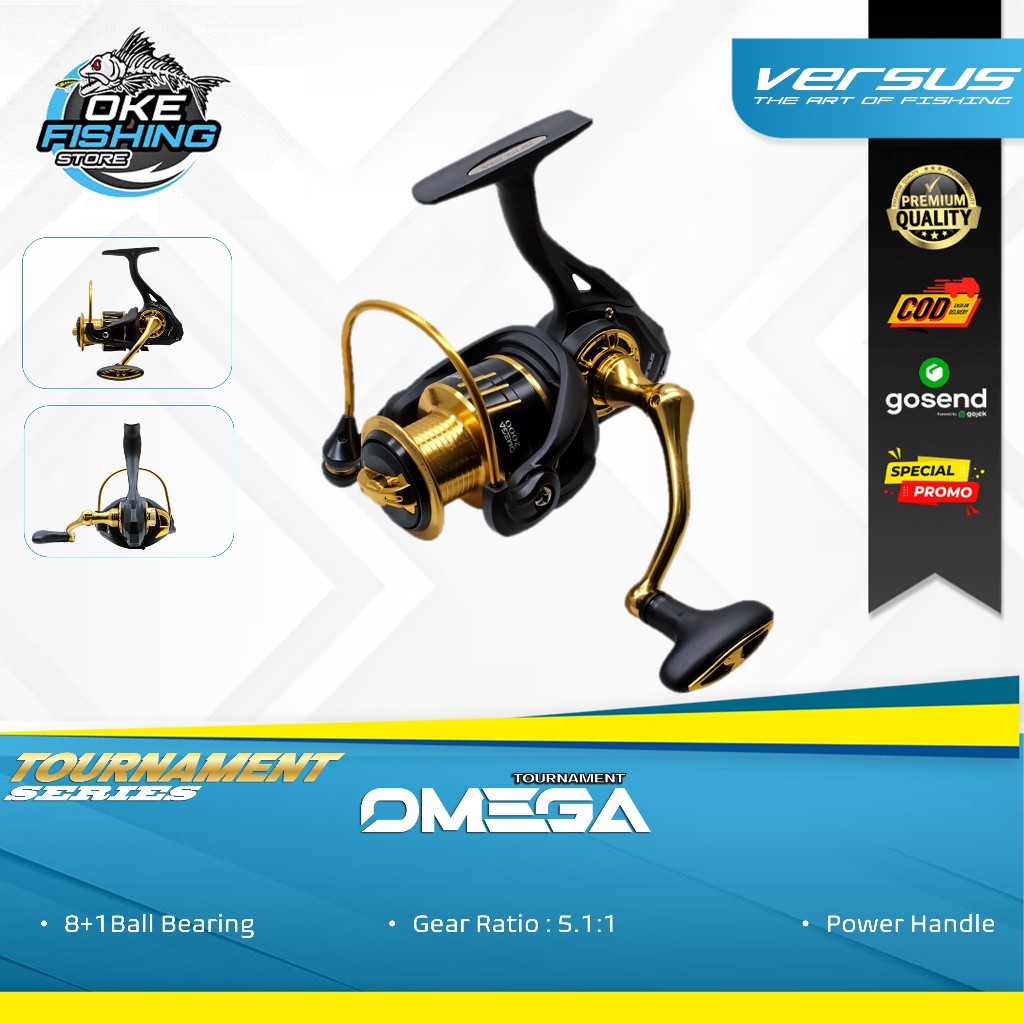 Jual Reel Spinning VERSUS OMEGA – 8+1 Ball Bearing, CNC Aluminium Spool ...