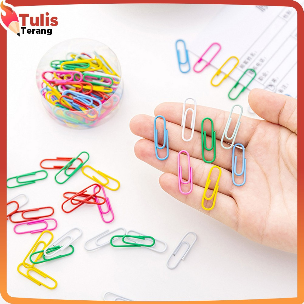 Jual Paper Clip Kertas Warna Macaron Isi 80pcs Clip Pack Jepitan Kertas ...