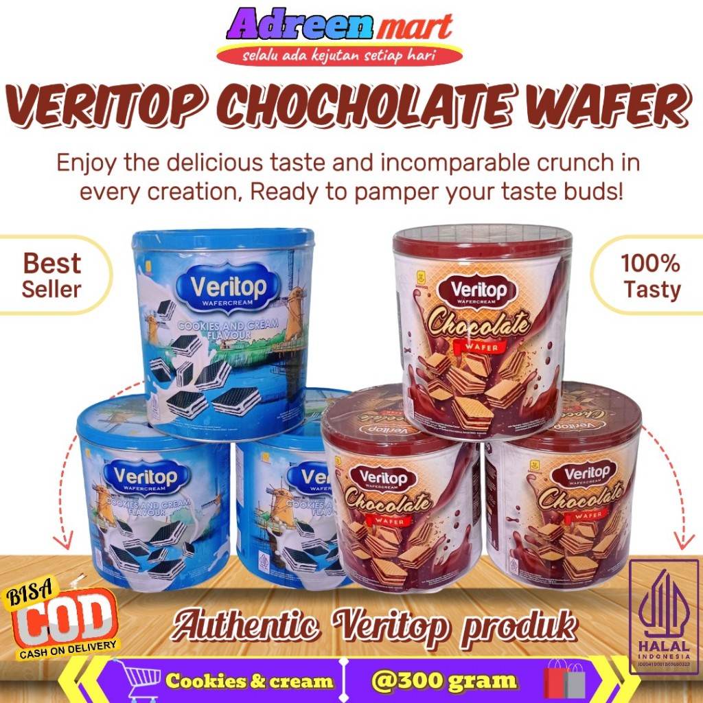 Jual VERITOP CHOCOLATE WAFER COKLAT 300gr | Shopee Indonesia