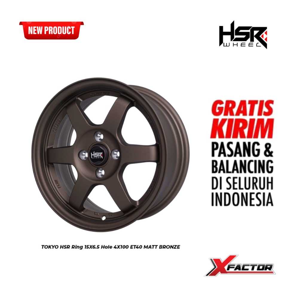 Jual VELG BRIO R15 VELG HSR RING 15 HSR TOKYO R15X6,5 H 4X100 ET 40 MBRZ | Shopee Indonesia