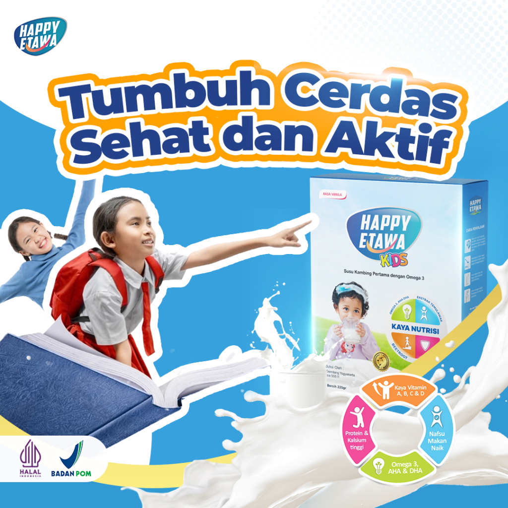 Jual HAPPY ETAWA Premium Vanilla Milk Powder Anak-Anak Susu Kambing ...