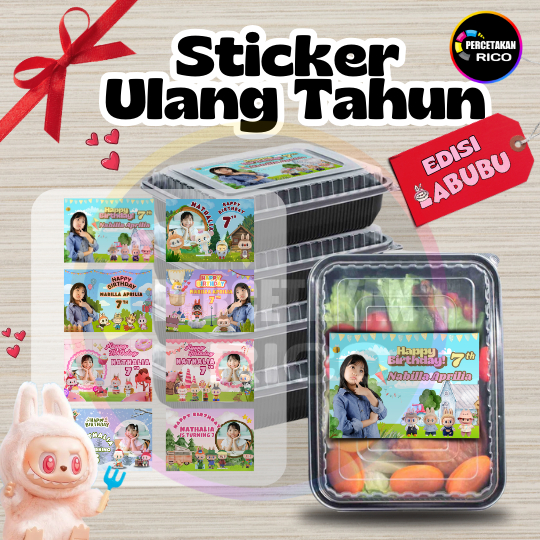 Jual Stiker Ulang Tahun Labubu / Stiker ulang tahun bento/ ISI 20 PCS ...
