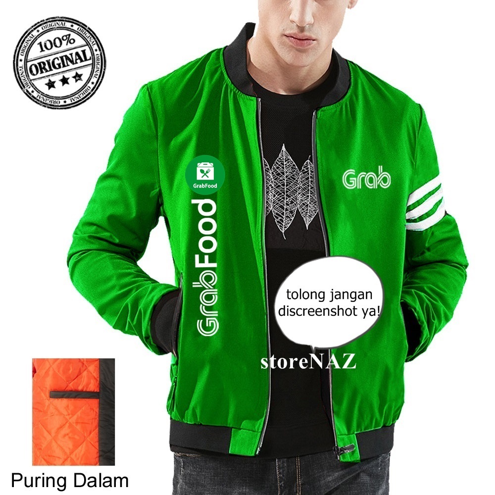 Jual Jaket bomber windbreakers grab grabfood premium jaket taslan ...