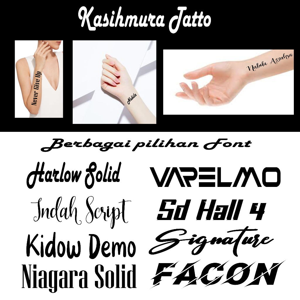 Jual Tato Temporer Bisa request Nama Sendiri / Costume Nama Sendiri ...