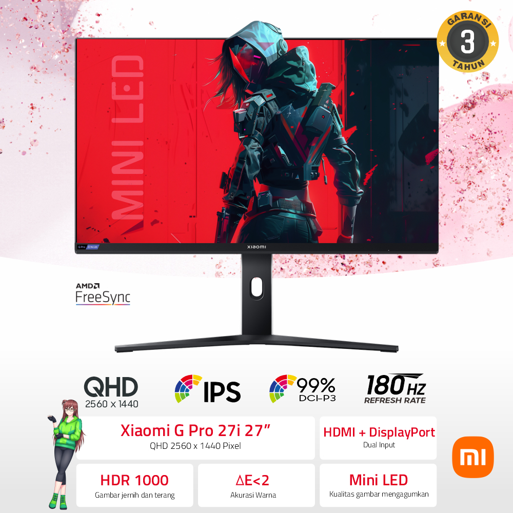 Jual Monitor Gaming Xiaomi 27" G Pro 27i Mini LED QHD / 2K IPS 180Hz 99 ...