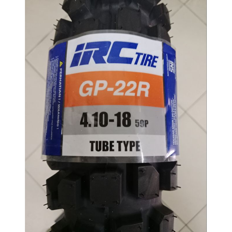 Jual BAN IRC 100% ORIGINAL ,UKURAN 410 -18 GP22 R,BAN TUBE TYPE,UNTUK ...