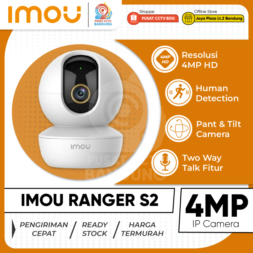 Jual CCTV Camera Wireless Imou IPC-A43EP Ranger S2 4MP Indoor Wifi ...