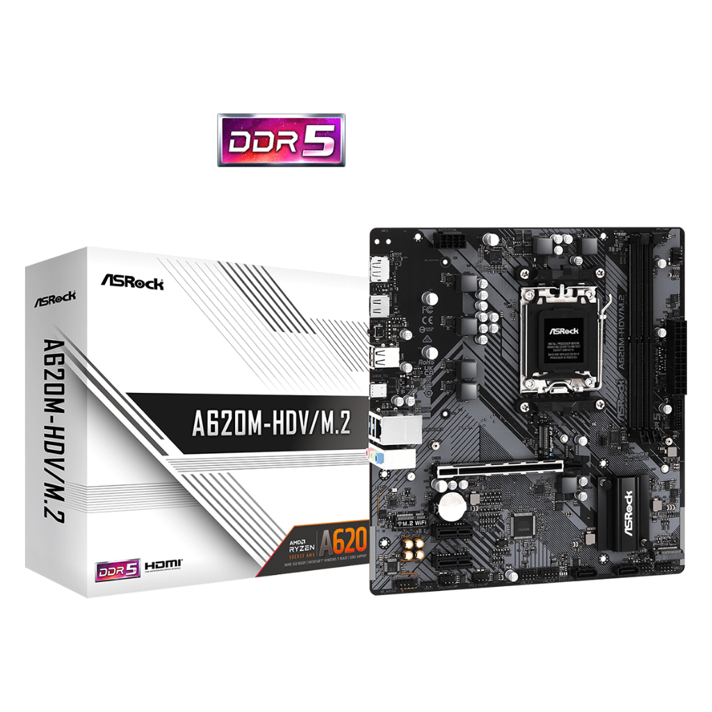 Jual Motherboard Mobo Asrock A620M-HDV/M.2 | DDR5 | AMD AM5 | Micro M ...
