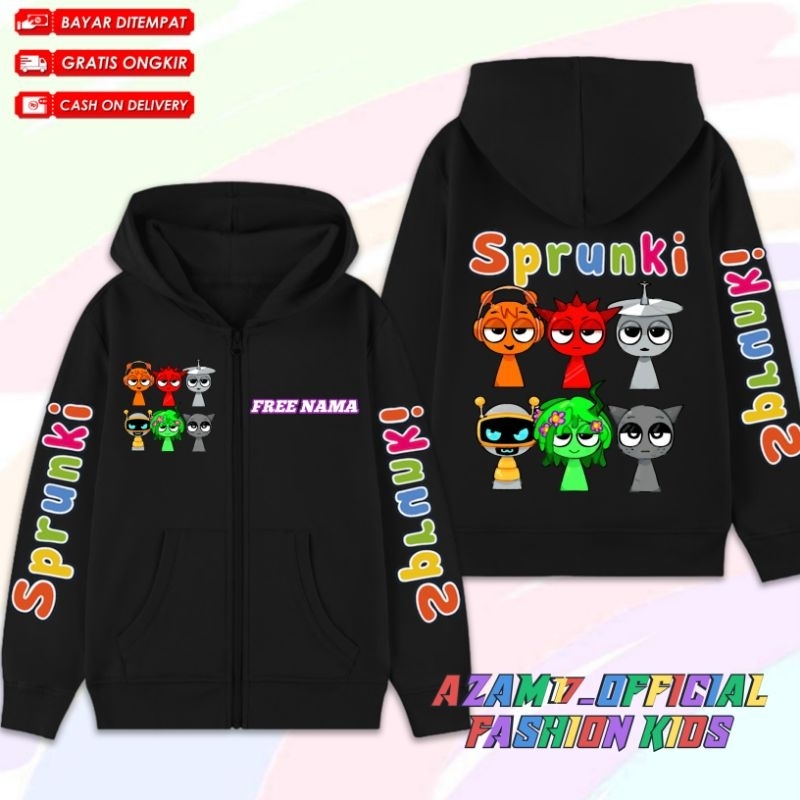 Jual JAKET HOODIE ANAK SPRUNKI ALL KARAKTER FREE NAMA / JAKET RESLETING ...
