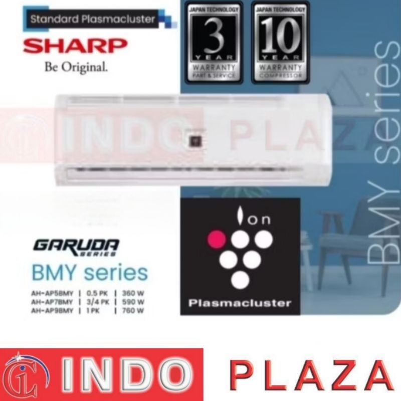 Jual AC SHARP 1 PK PLASMACLUSTER + ANTI KARAT + WATT FIT AH-AP09BMY GARUDA SERIES (MEDAN ...