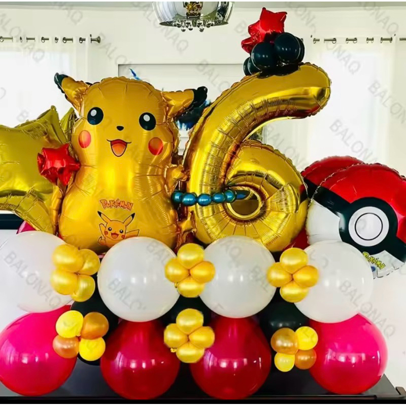 Jual STAND BALON POKEMON PIKACHU ANGKA GOLD | Shopee Indonesia