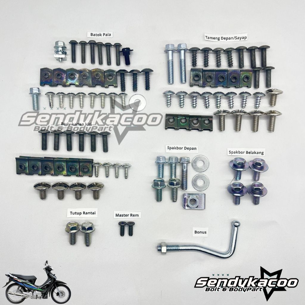 Jual baut body karisma / baut body karisma 125 / baut karisma full set ...