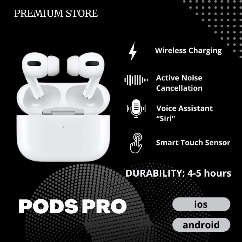 Jual Headset The Pods Pro Wireless Bluetooth With Wireless Charging ...