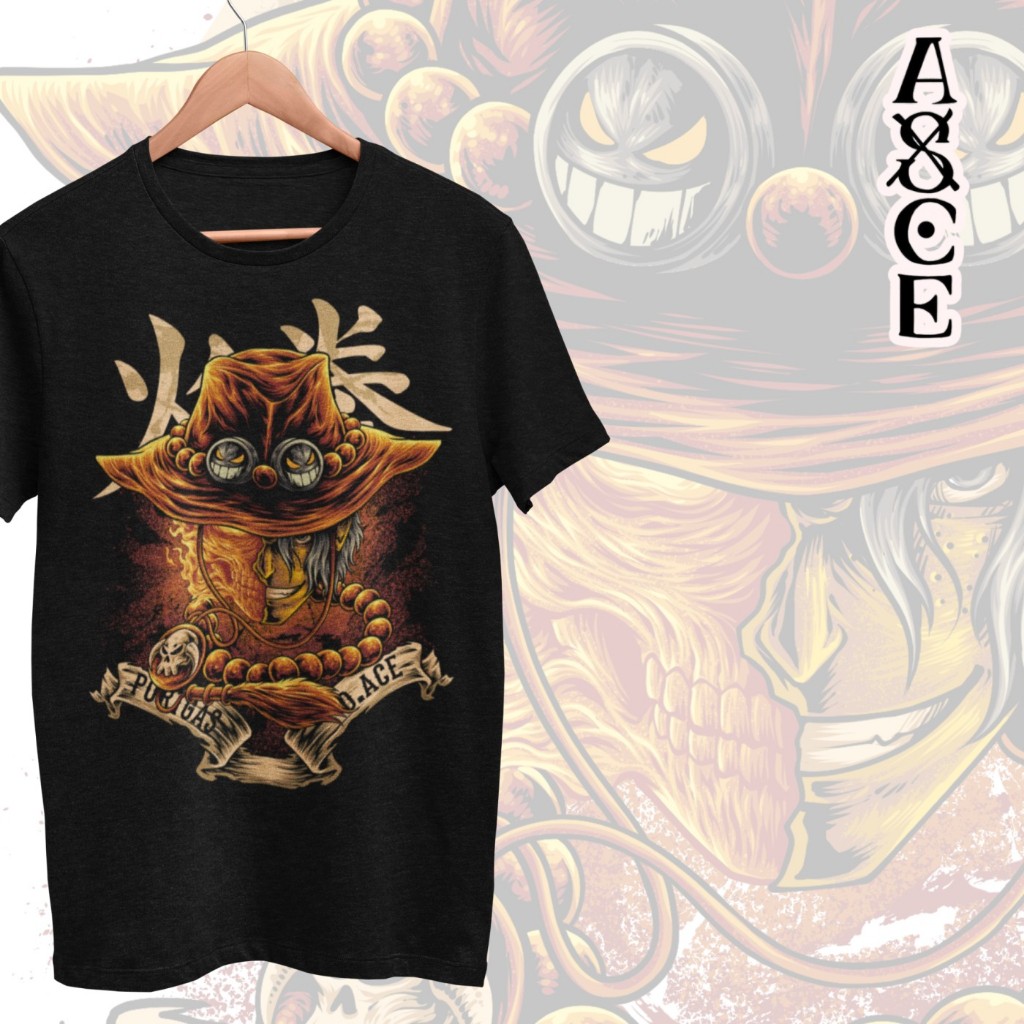 Jual (Gratis Sticker) Ogi Studio - Portgas D. Ace | Kaos Anime | One ...