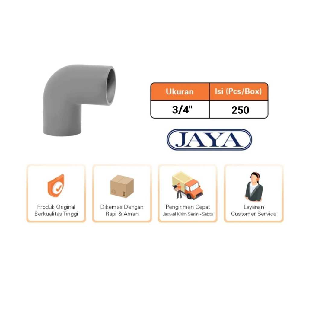 Jual Knee / Elbow / Keni / L Pipa PVC 3/4" TS JAYA | Shopee Indonesia